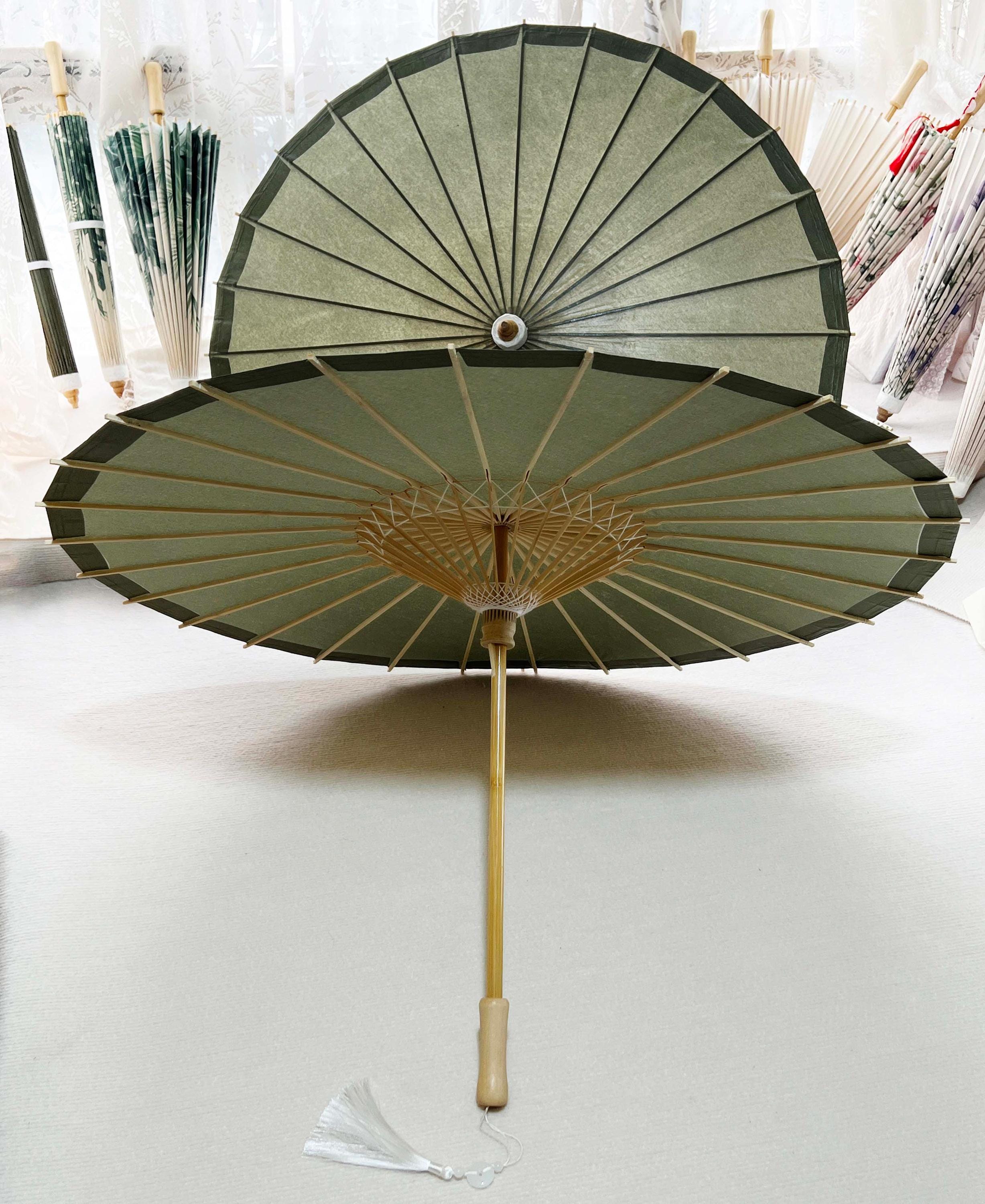 Personalized Wedding Parasols Sage Green Floral Monogram Umbrella Hotel ...
