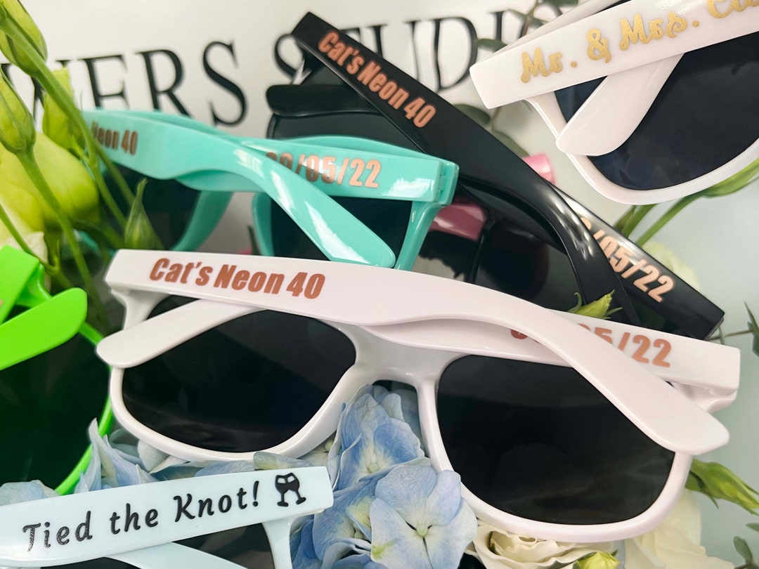 Personalized Printed Custom Sunglasses Destination Wedding Favors for ...