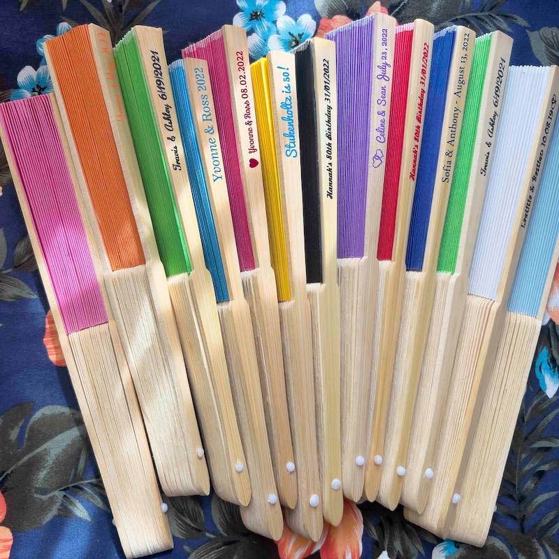 Silk Bamboo Hand Fan - Etsy