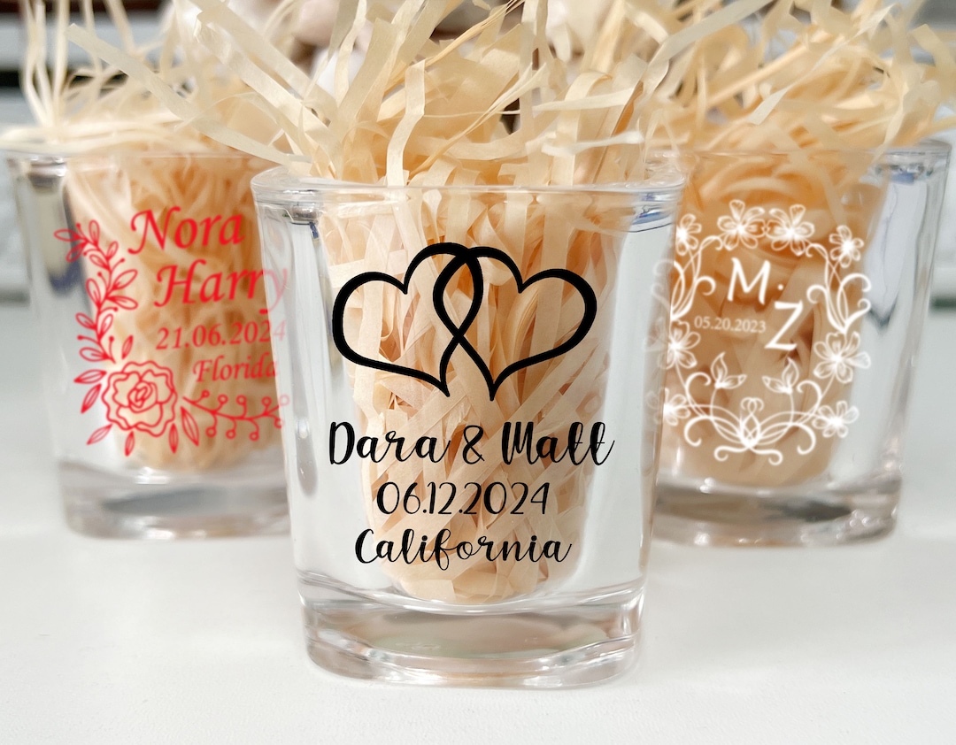Personalized Custom Shot Glasses Set Wedding Party Favors Gifts for ...