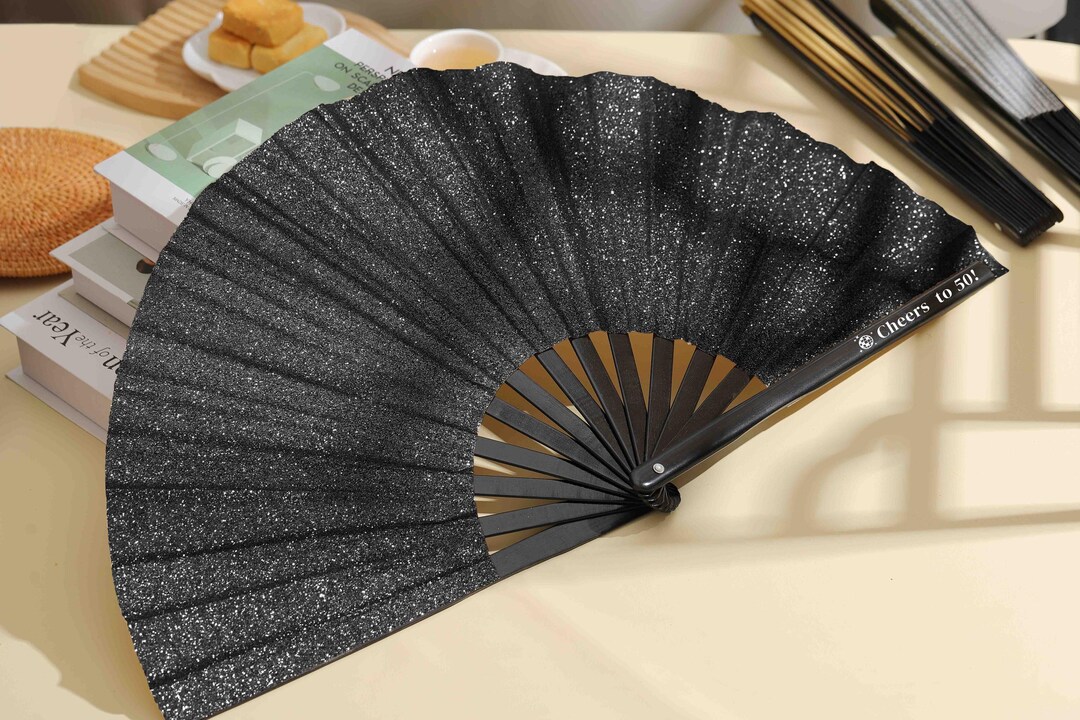 Personalized Rave Fan Large Folding Hand Fan Clack Loud Sound Handheld ...