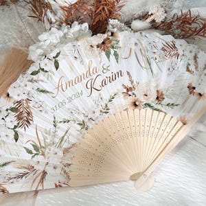 Personalized Hand Fans Custom Folding Fans Monogram Printed Floral ...