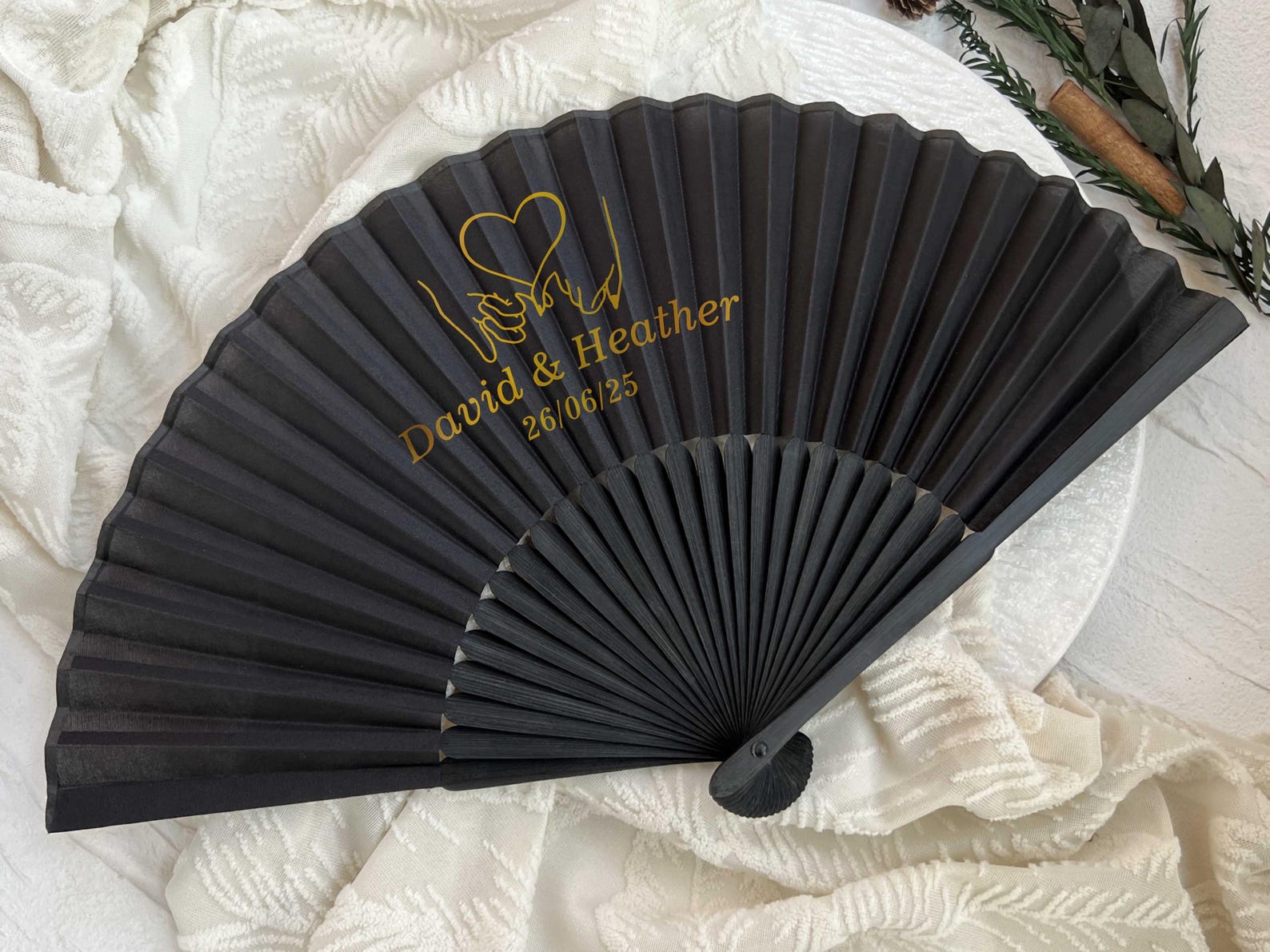 Personalized Black Handheld Fans Wedding Hand Fans Bulk Party Favors ...