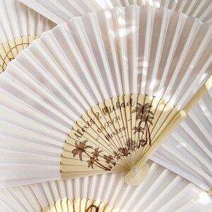 Personalized Custom Fabric Fans Wedding Party Favors Birthday ...