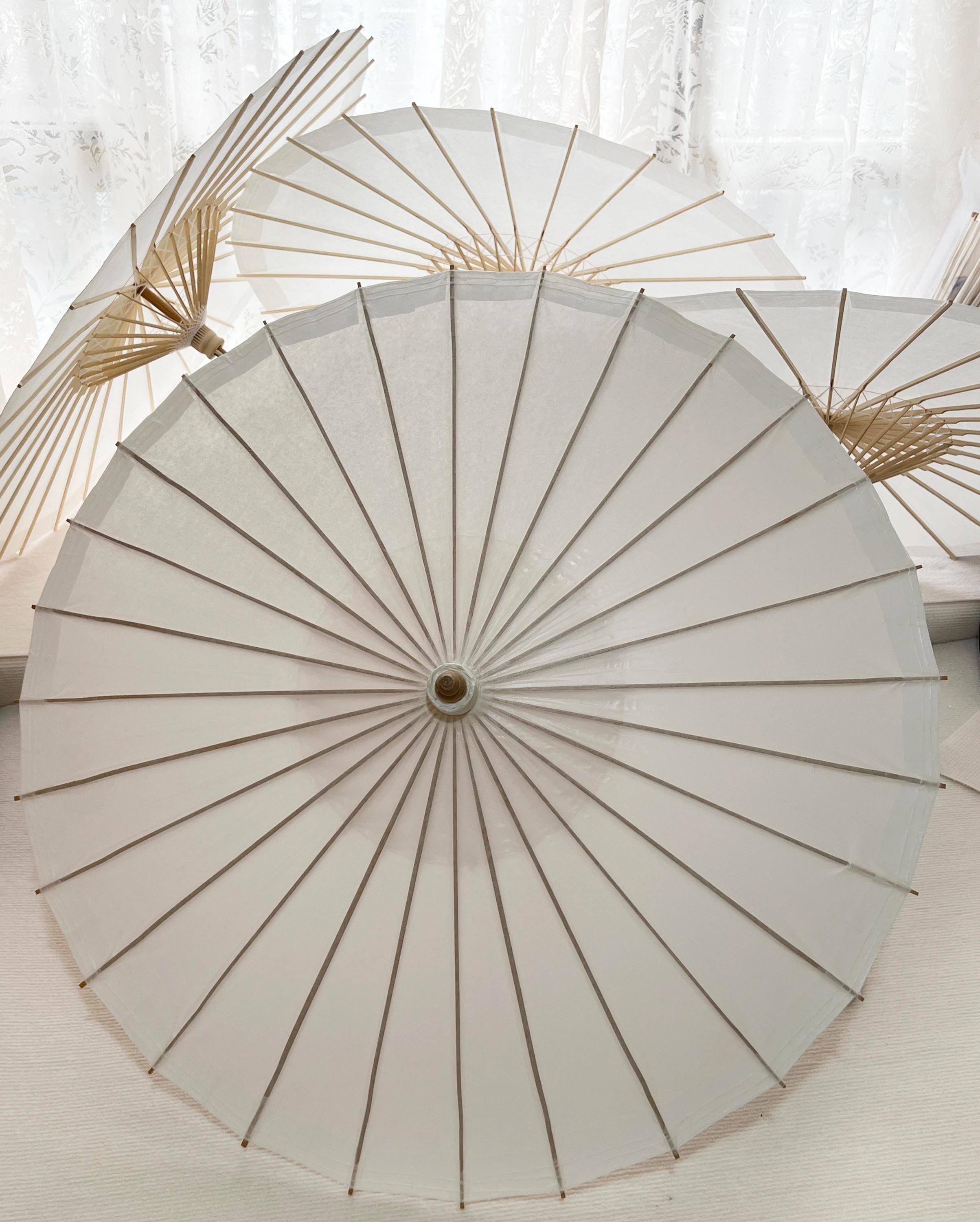 Personalized Handmade Custom White Parasols Wedding Umbrella Floral Sun ...