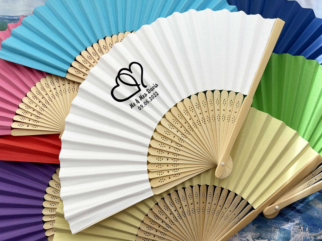 Personalized Paper Fans Wedding Party Favors Gifts Guests Custom ...