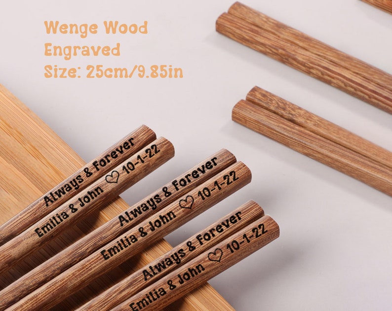 Personalized Engraved Chopsticks in Organza Bag Wedding Party - Etsy