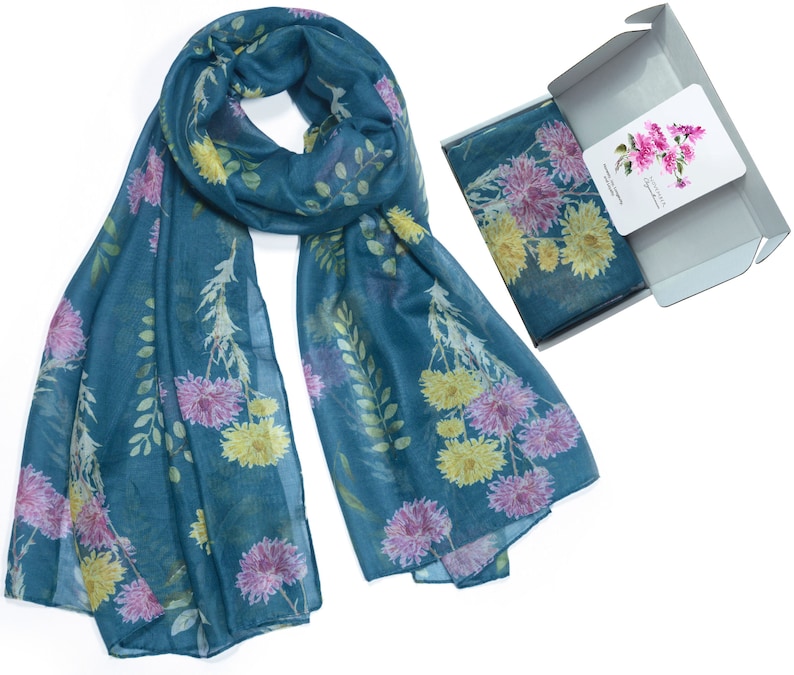 Birth Flower Scarf Women Birthday Gifts Birth Month Flower - Etsy