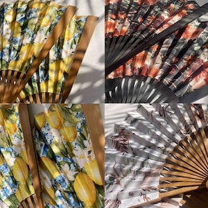 Personalized Custom Fabric Fans Wedding Party Favors Gifts Guests Bulk ...