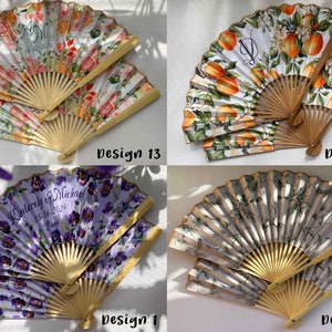 Personalized Custom Fabric Fans Wedding Party Favors Gifts Guests Bulk ...