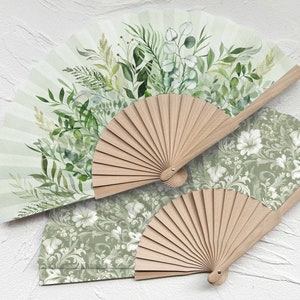 Wedding Party Favors Gifts Guests Personalized Wooden Fabric Fans Bulk ...