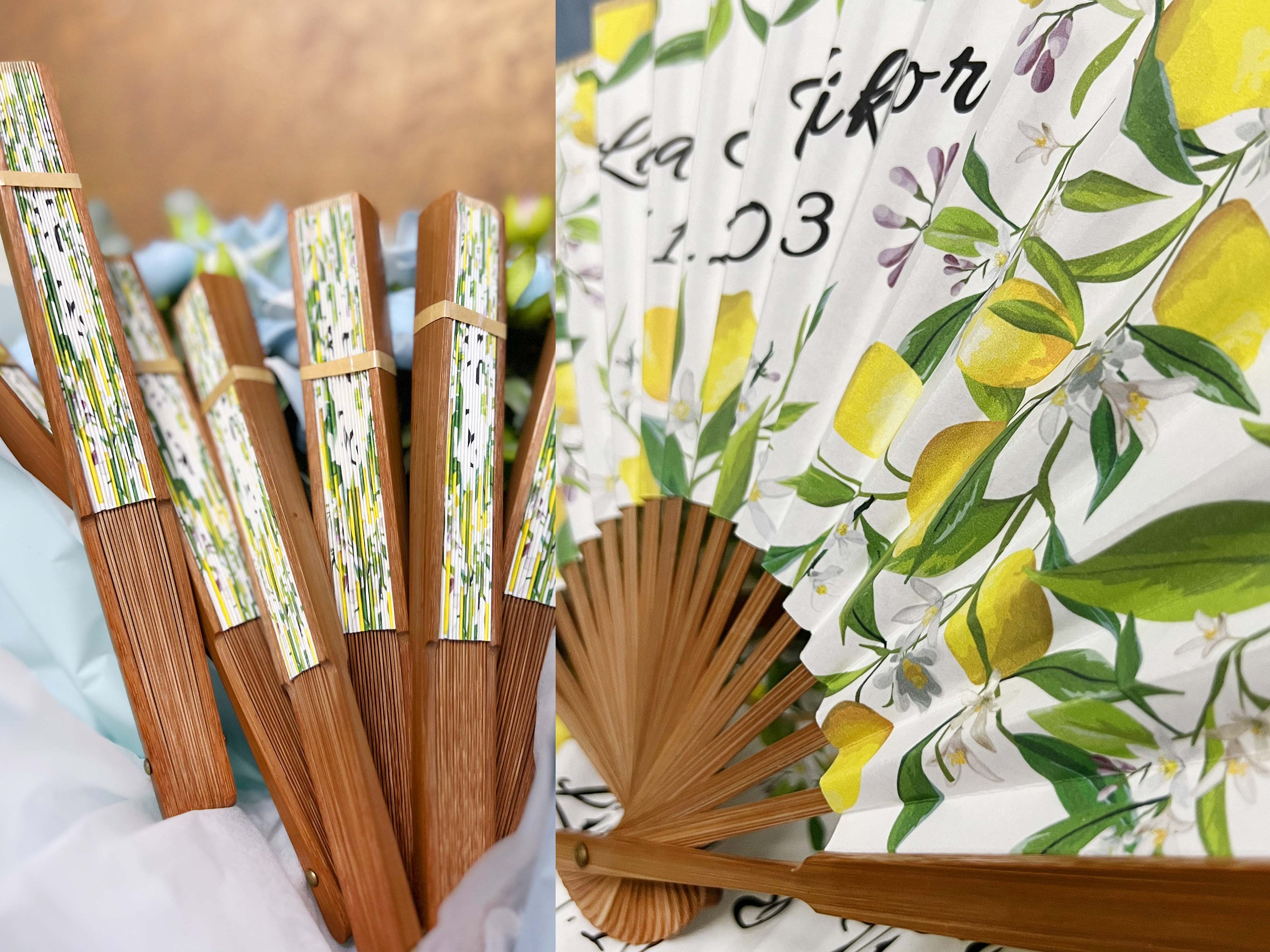 High End Personalized Custom Fans Wedding Dinner Prom Party Favors ...