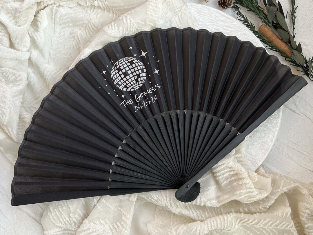 Personalized Black Handheld Fans Wedding Hand Fans Bulk Party Favors ...