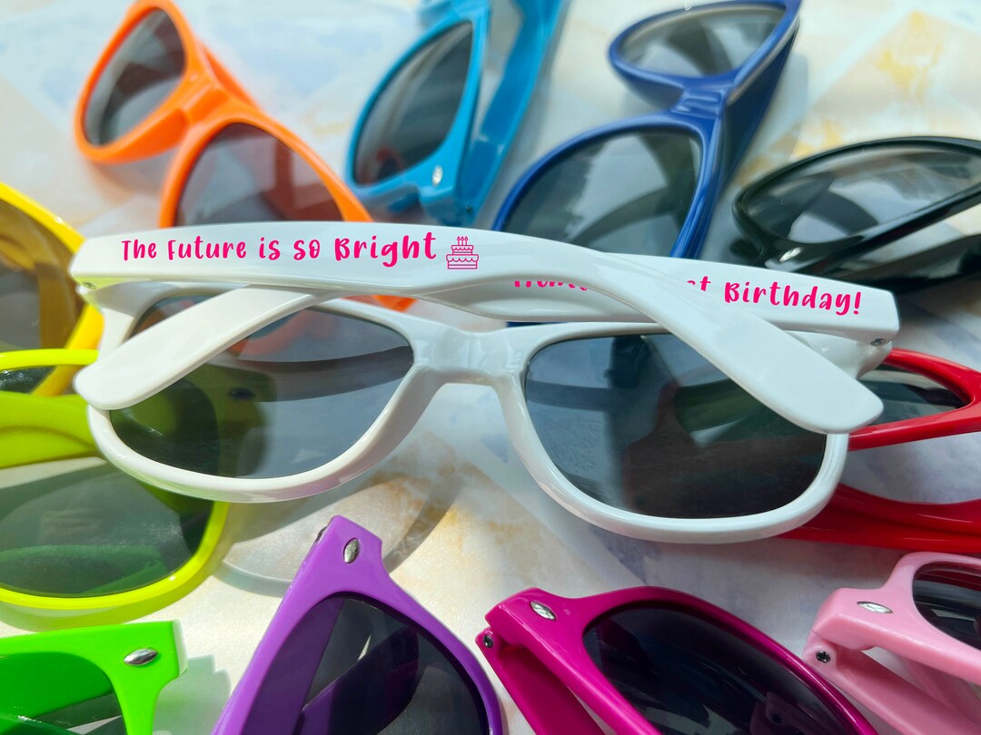 Personalized Printed Sunglasses Birthday Party Favor Adult Husband Wife ...