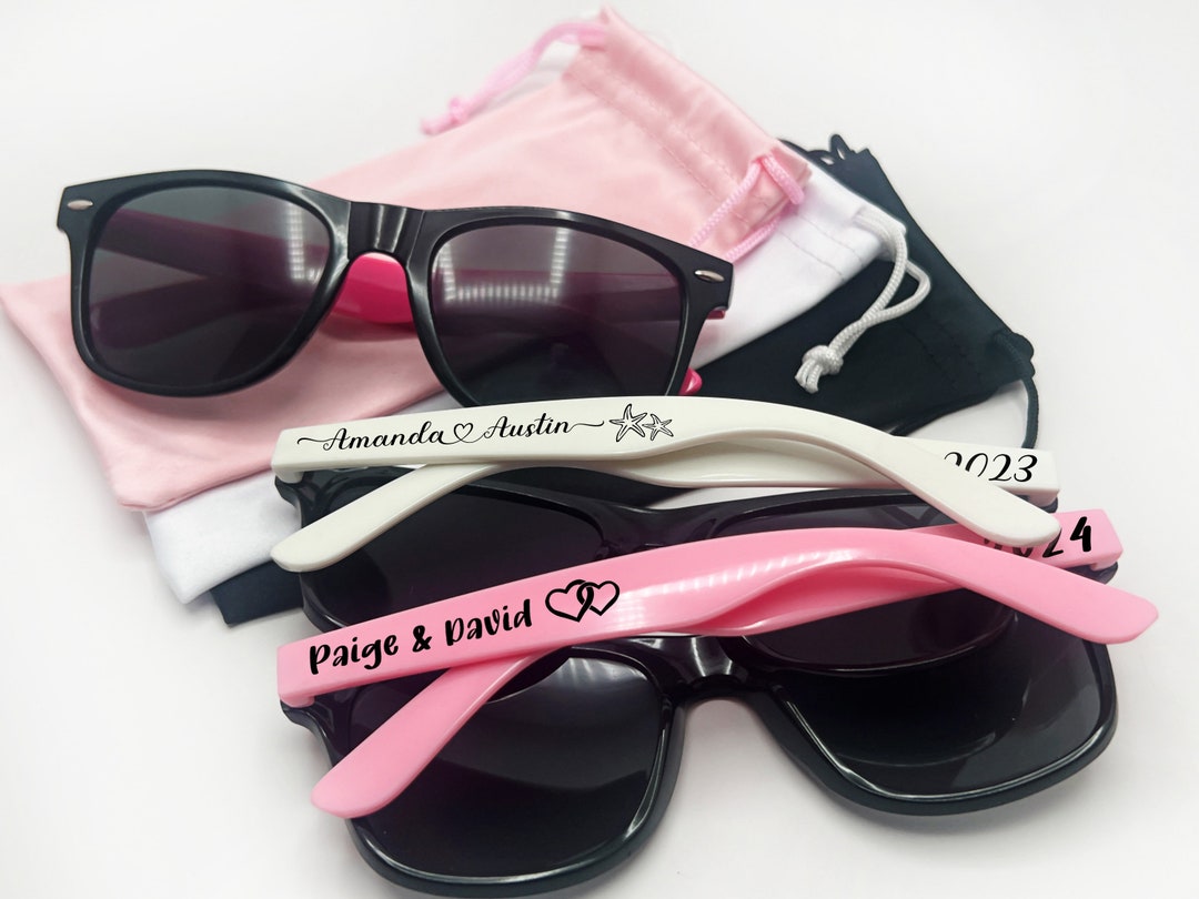 Personalized Custom Sunglasses in Bags Set Destination Wedding Party ...