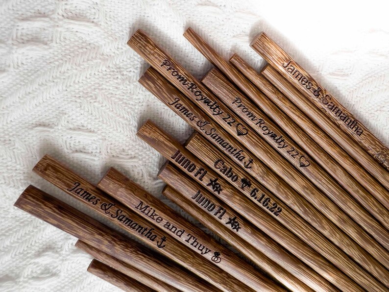 Personalized Engraved Chopsticks in Organza Bag Rustic Destination ...