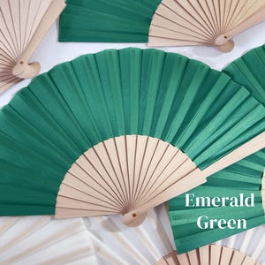 Personalized Custom Sage Green Wooden Fabric Fans Wedding Party Favors ...