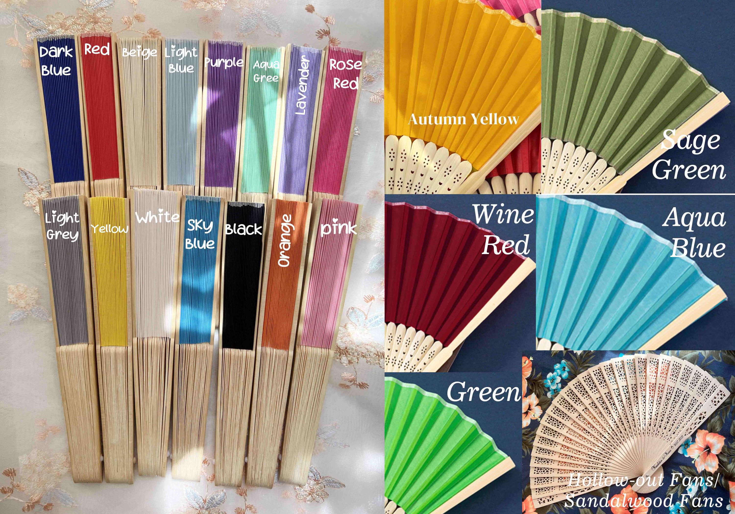 Personalized Engraved Hand Fans Custom Silk Cloth Fans Bulk Wedding ...
