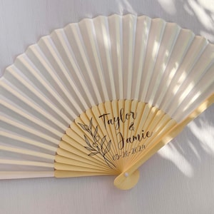 Personalized Custom White Fabric Fans Wedding Party Favors Gifts Guests ...