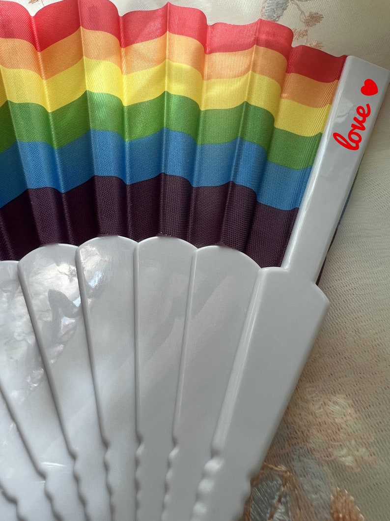 Personalized LGBT Fans Rainbow Printed Hand Fans Bisexual - Etsy