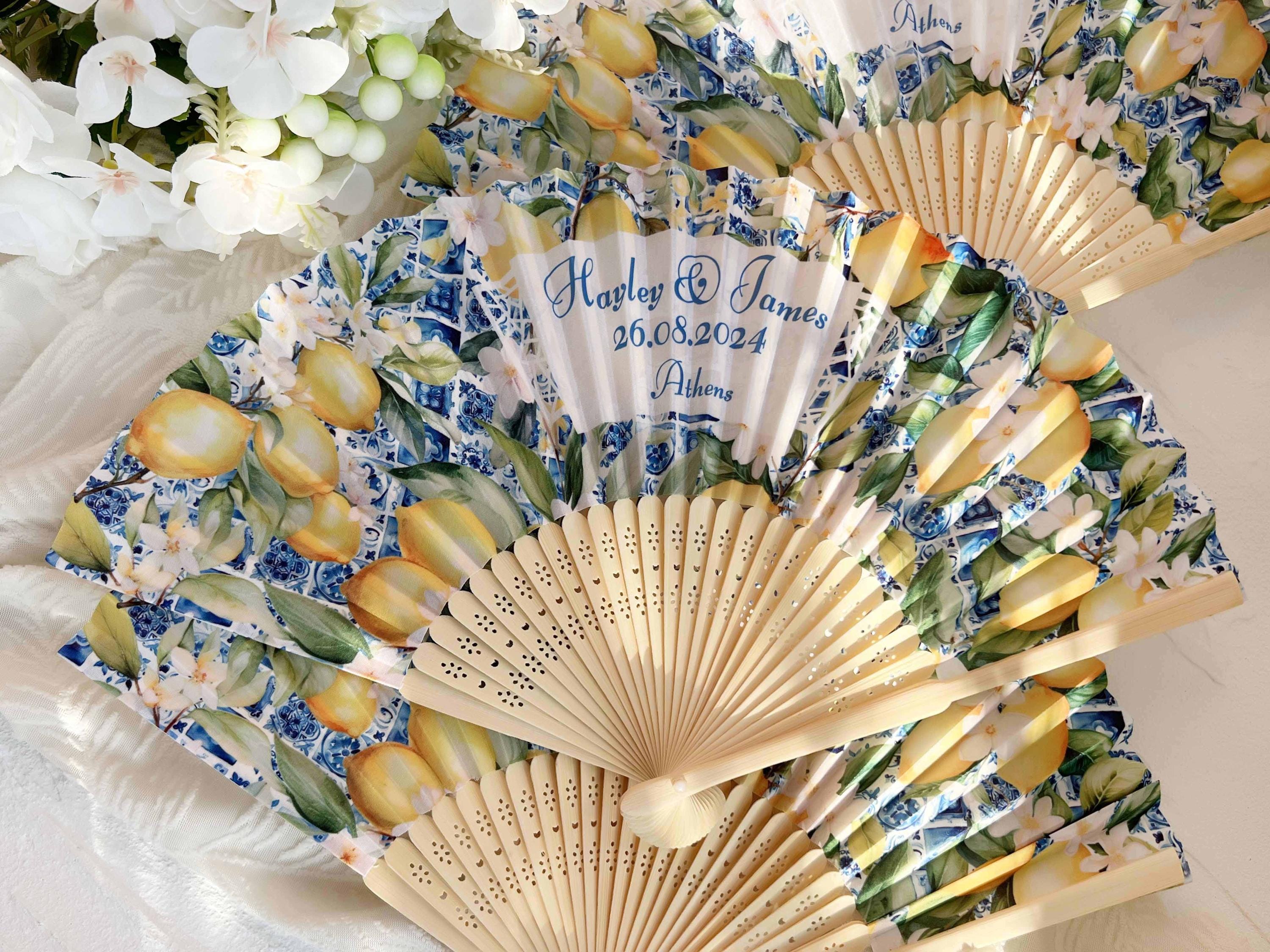 Personalized Cloth Fans Custom Floral Fabric Fans Rustic Wedding Party ...