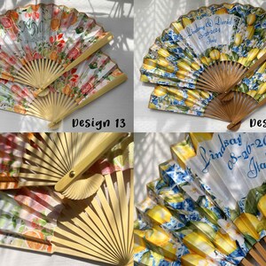 Personalized Custom Hand Fans High End Wedding Fabric Fans Party Favors ...
