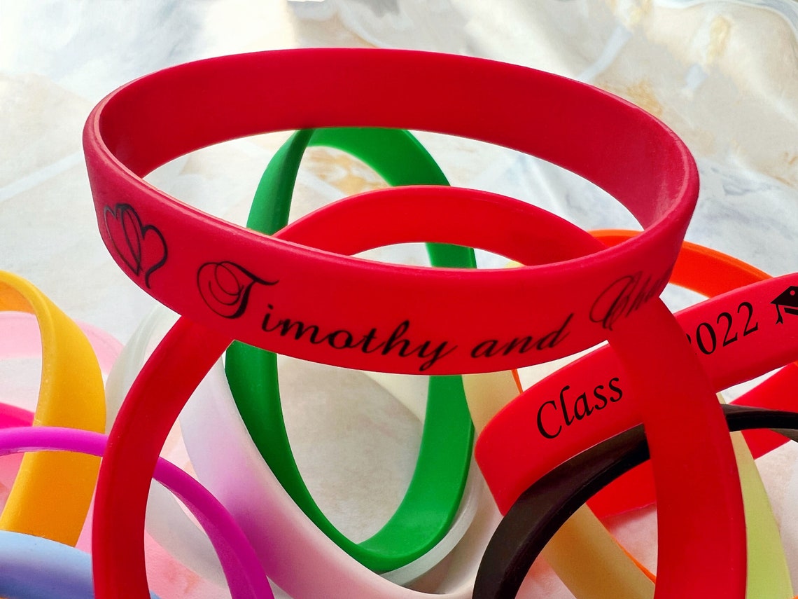Rush Order Personalized Silicone Bracelet Custom Rubber - Etsy