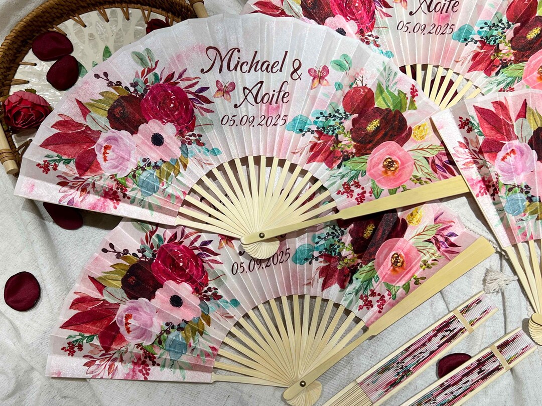 Personalized Custom Hand Fans Bulk Wedding Folding Fans Quinceanera ...