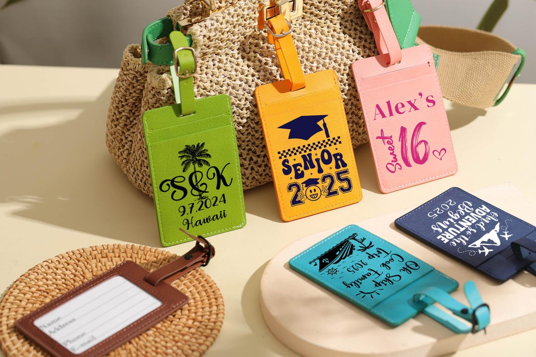 Personalized Luggage Travel Tags Party Favors Guests Bulk Custom ...