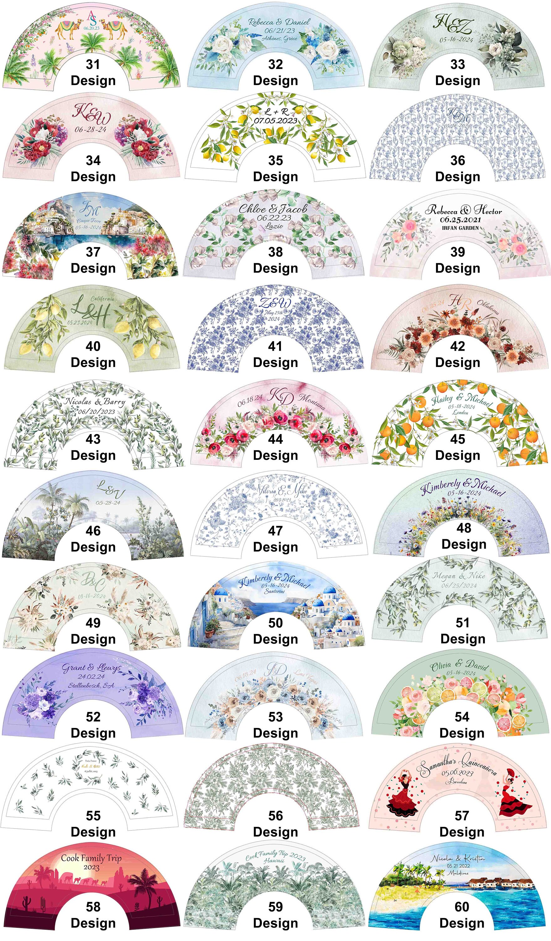 High End Personalized Custom Fans Wedding Dinner Prom Party Favors ...