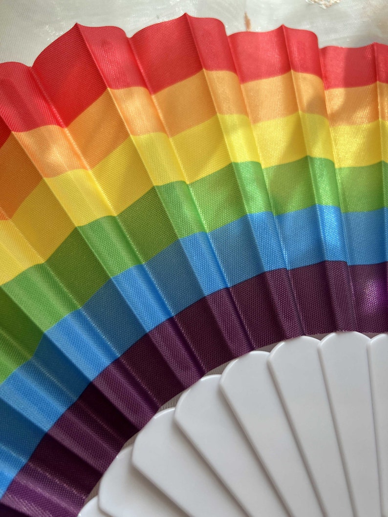Personalized LGBT Fans Rainbow Printed Hand Fans Bisexual - Etsy
