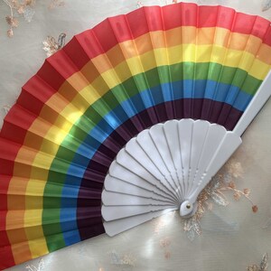 Personalized LGBT Fans Rainbow Printed Hand Fans Bisexual Folding Fans ...