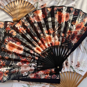 Personalized Custom Hand Fans High End Wedding Fabric Fans Party Favors ...
