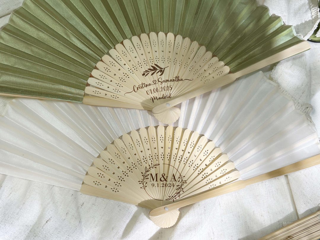 Personalized Hand Fans Custom Cloth Fans Bulk Wedding Party Favors ...