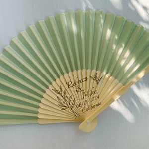 Personalized Custom White Fabric Fans Wedding Party Favors Gifts Guests ...