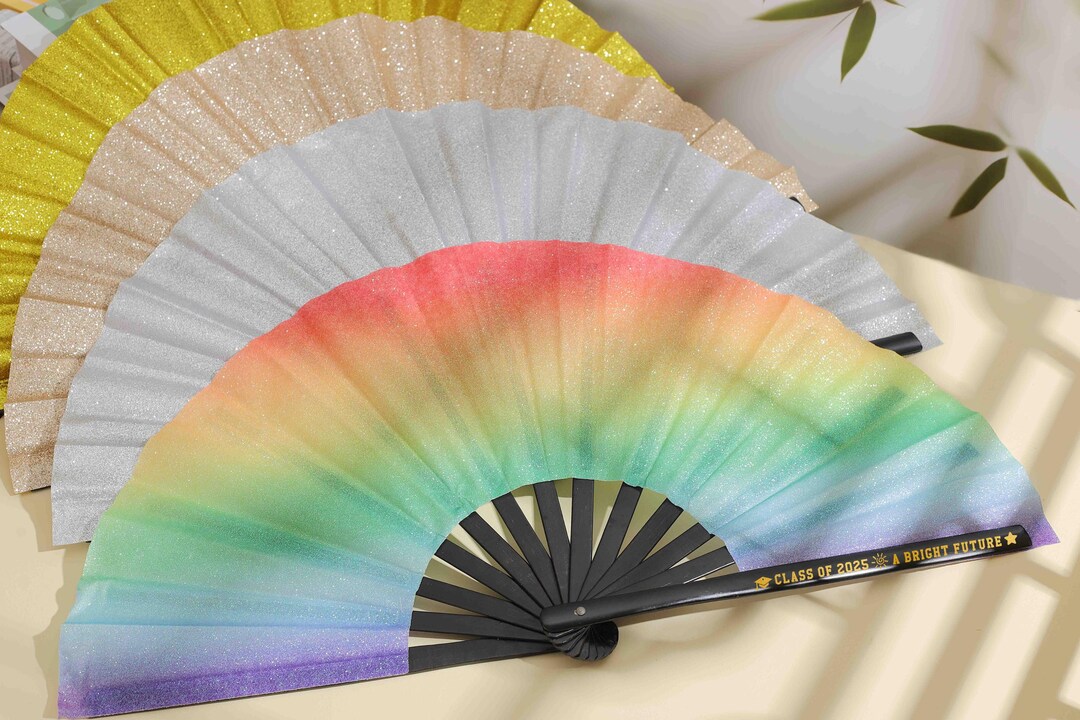 Personalized Rave Fan Folding Hand Fan Clack Loud Sound Large Handheld ...