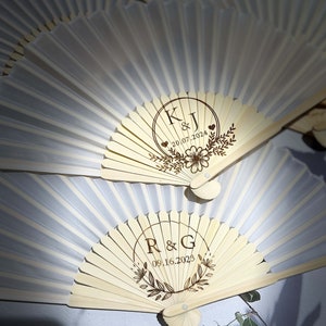 Personalized Custom Fabric Fans Wedding Party Favors Birthday ...