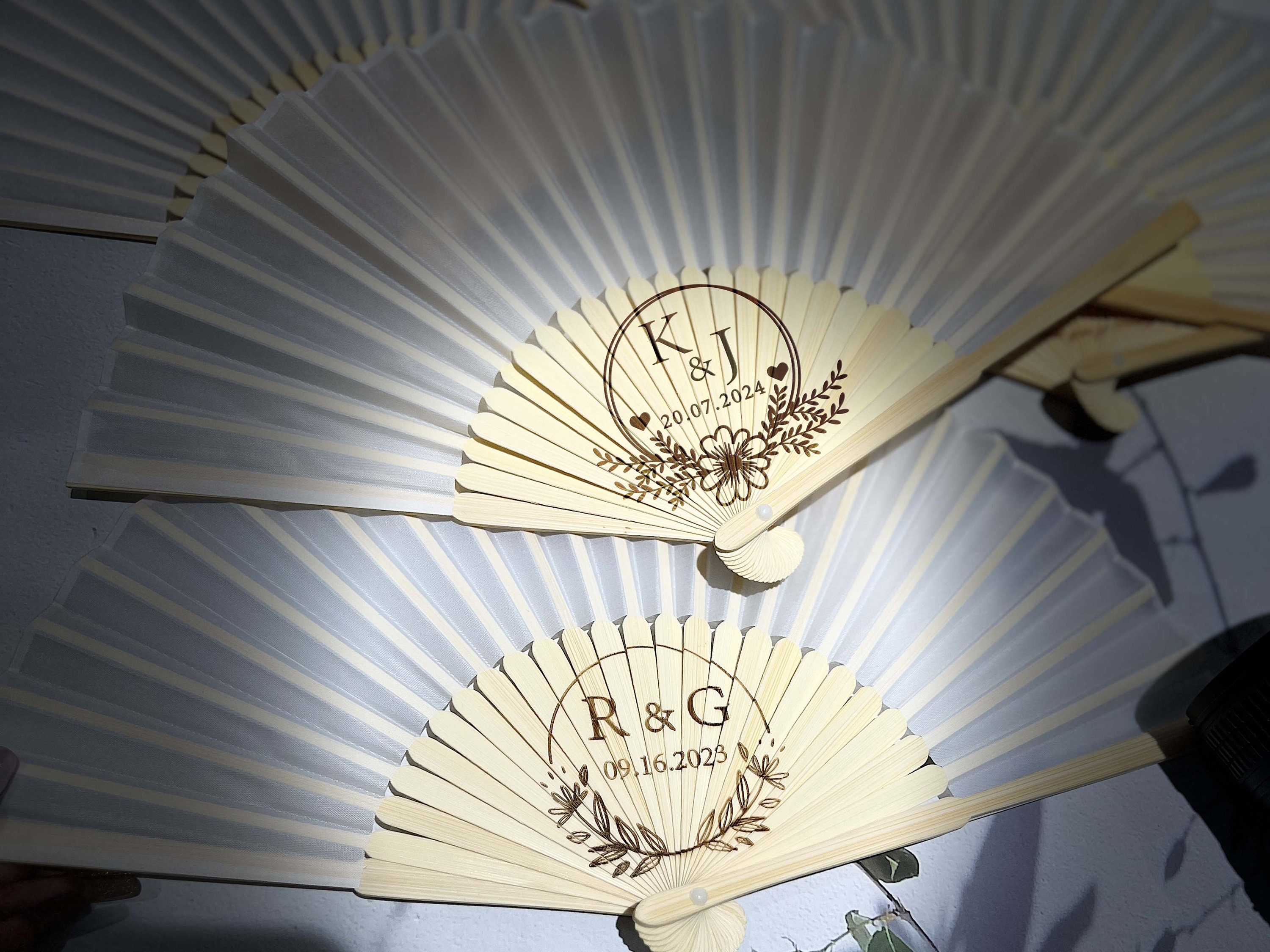 Personalized Custom Fabric Fans Wedding Party Favors Birthday ...