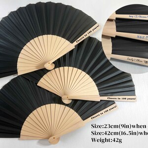 Personalized Custom Sage Green Wooden Fabric Fans Wedding Party Favors ...
