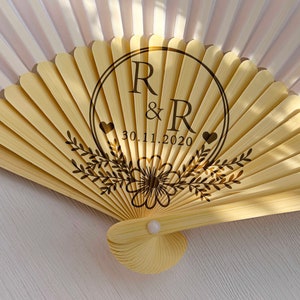 Personalized Custom White Fabric Fans Wedding Party Favors Gifts Guests ...