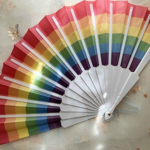 Personalized LGBT Fans Rainbow Printed Hand Fans Bisexual Folding Fans ...