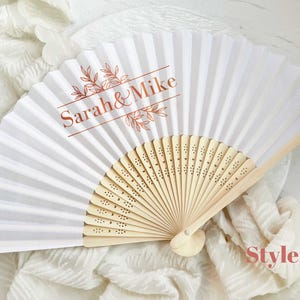 Personalized Hand Fans Printed Fabric White Fans Wedding Party Favors ...