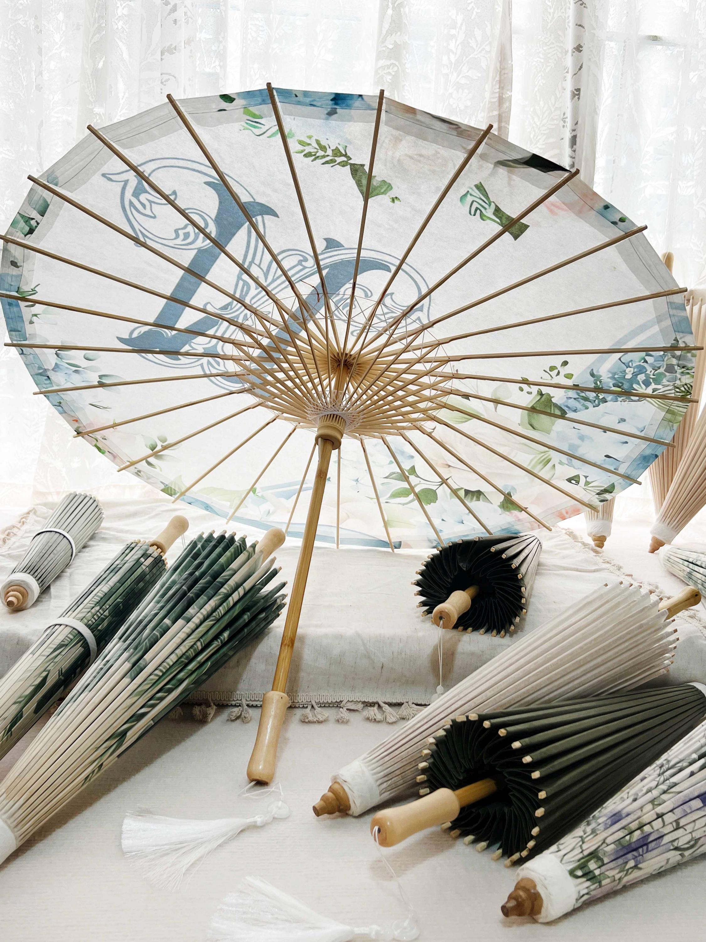 Personalized Custom Parasols High End Summer Wedding Floral Monogram ...