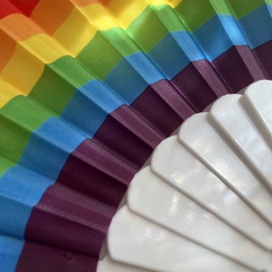 Personalized LGBT Fans Rainbow Printed Hand Fans Bisexual Folding Fans ...