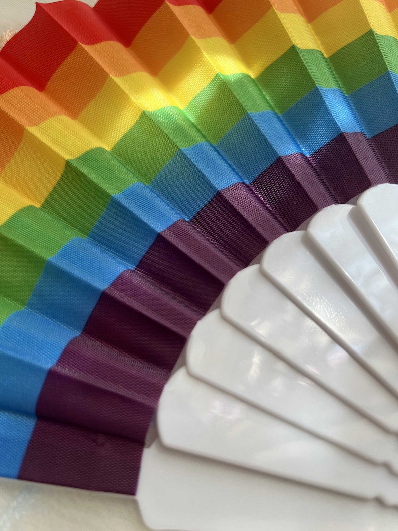 Personalized LGBT Fans Rainbow Printed Hand Fans Bisexual - Etsy