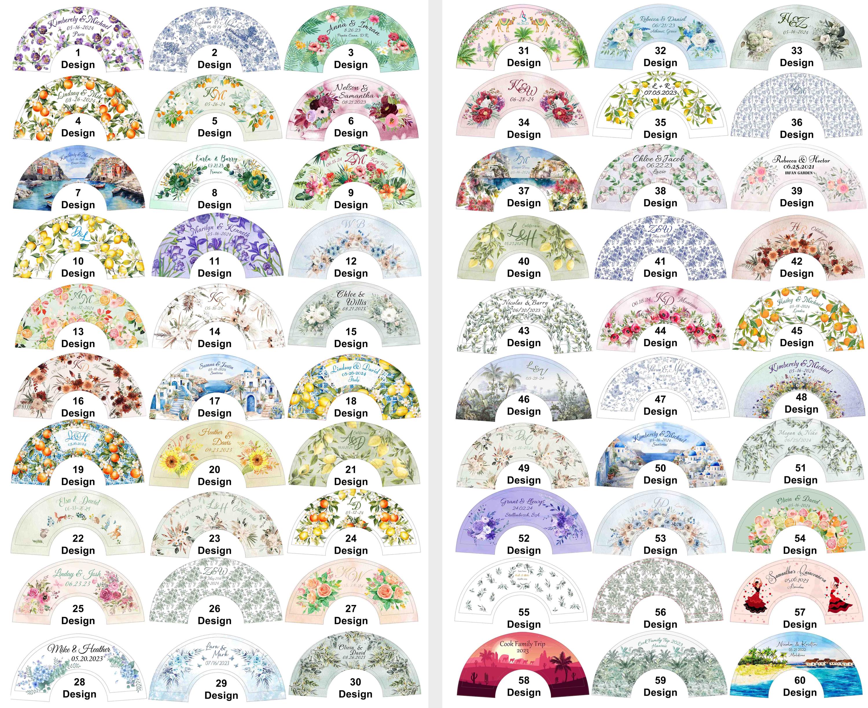 Personalized Cloth Fans Custom Floral Fabric Fans Rustic Wedding Party ...