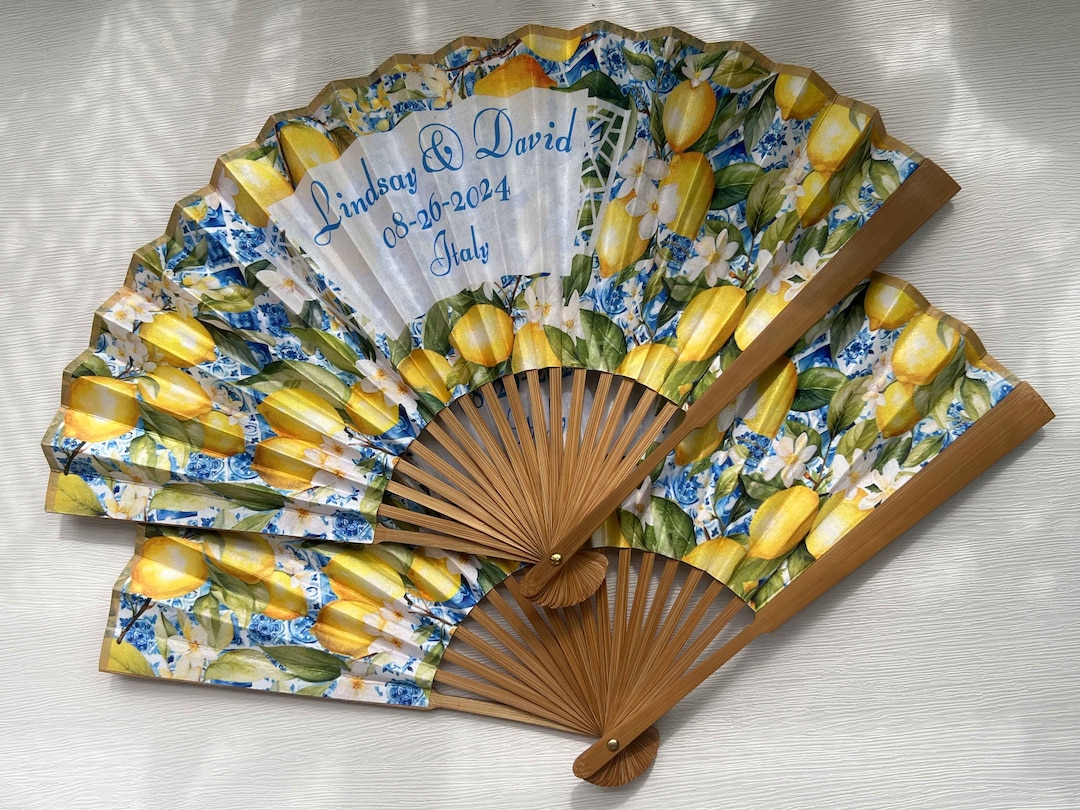 Personalized Custom Fabric Fans Wedding Party Favors Gifts Guests Bulk ...