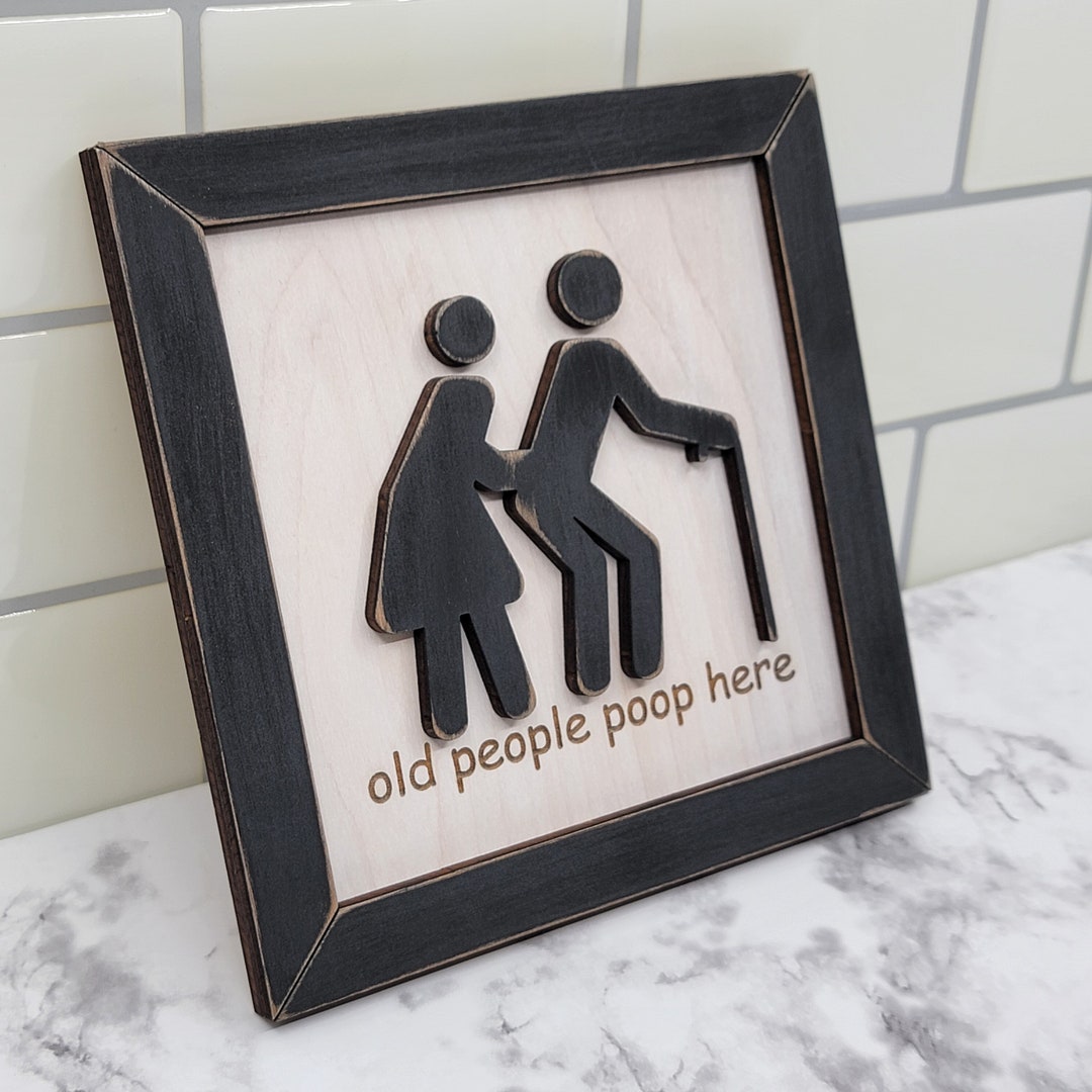 Farmhouse Bathroom Sign, Tiered Tray Sign, Bathroom Shelf Sitter, Old ...