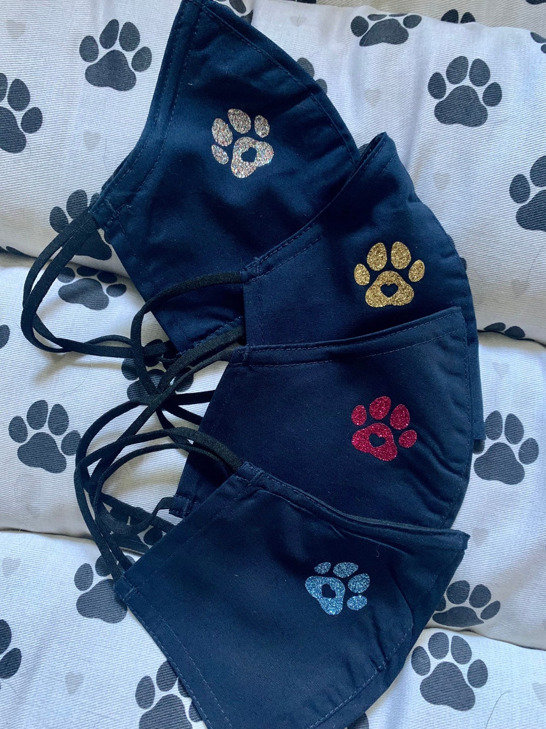 Paw Print Face Masks,reusable Face Masks, Pet Lover,paw Prints,face ...