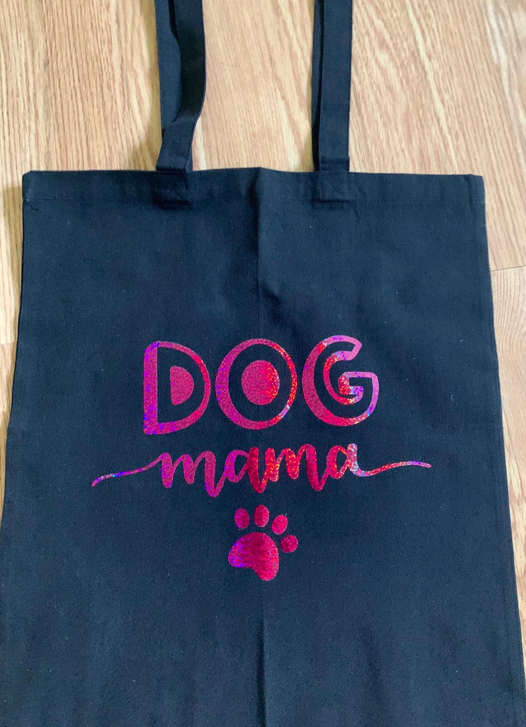 Paw Print Tote Bag, Paw Print, Tote Bag Gifts, Dog Lover, Black Tote ...